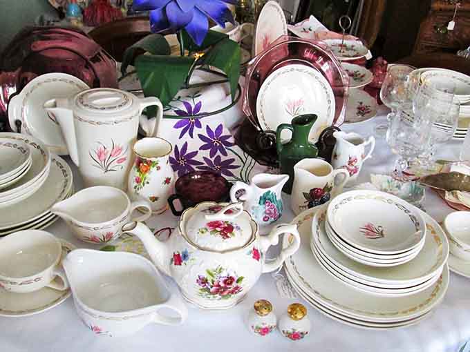 This china collection represents an era when people had special dishes for special occasions, not just one set for everything.