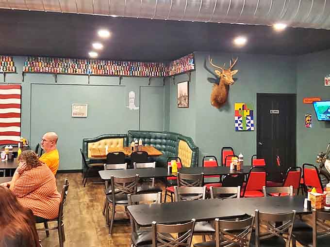 Another angle reveals the comfortable, unpretentious vibe that makes BC BBQ feel like your favorite neighbor's backyard cookout, only better.