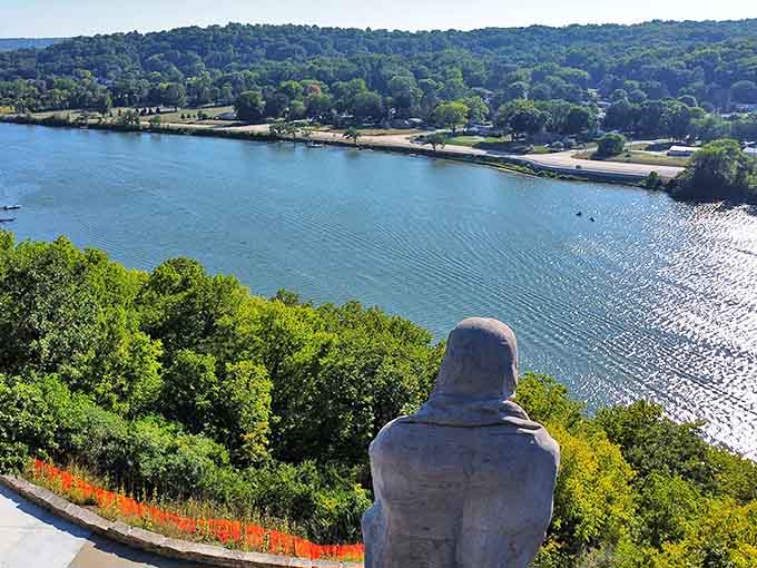 The view that Black Hawk has enjoyed for over a century – the Rock River winding through the Illinois landscape like a blue ribbon.