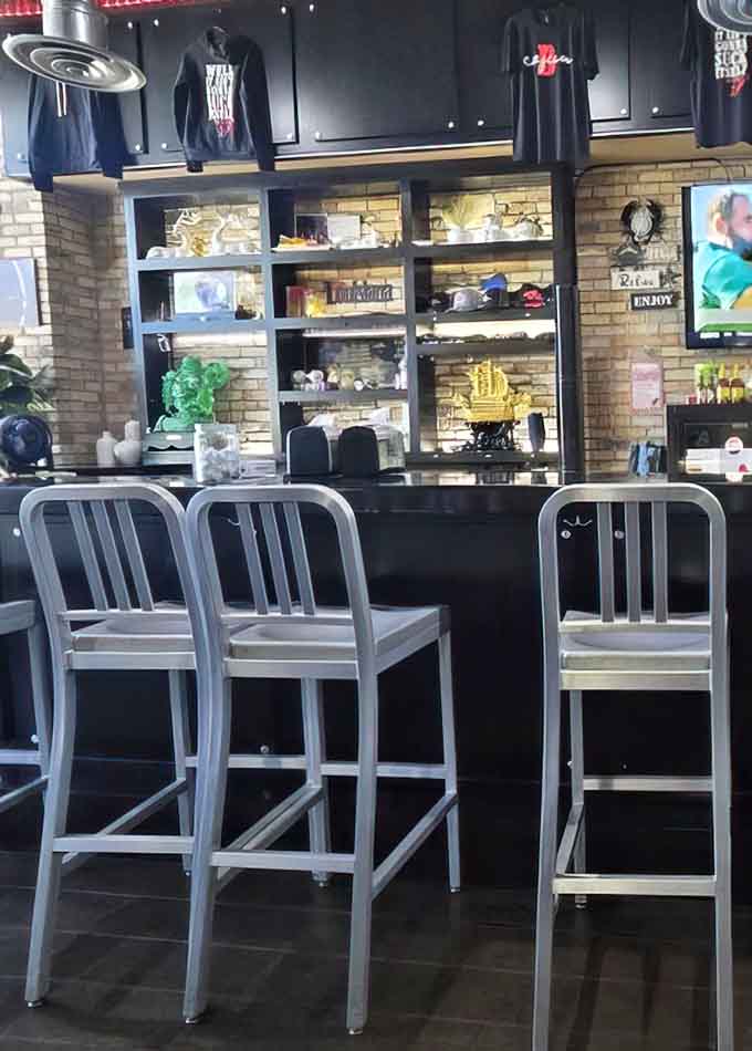 Bar seating with a view of the action, perfect for solo diners or anyone who likes watching their food being prepared.