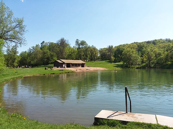 The swimming pond offers that refreshing natural water experience that makes chlorinated pools seem utterly pointless.