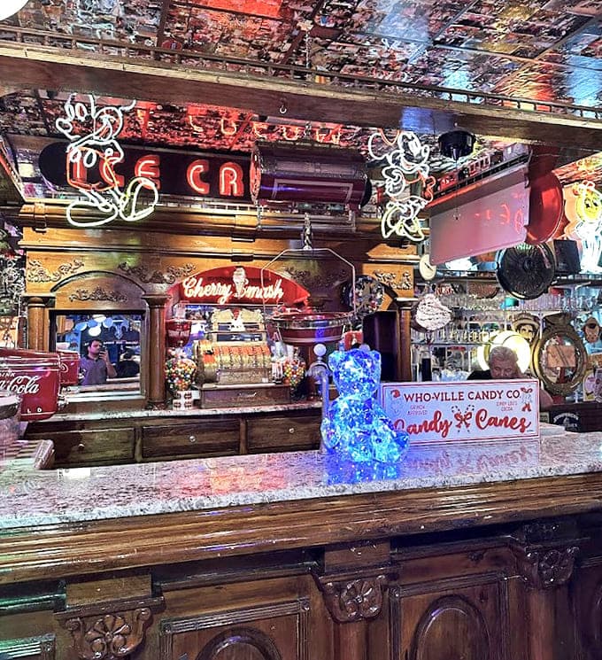 Behind this counter, soda jerks (yes, they still call them that) create masterpieces that defy both gravity and restraint.