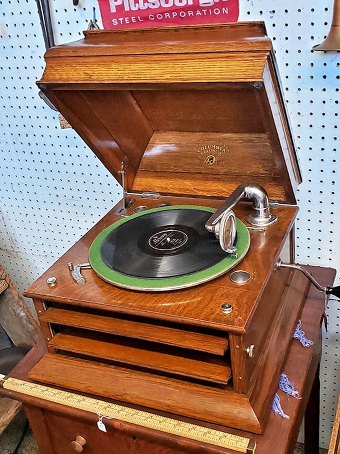 This Columbia Graphophone isn't just a music player &ndash; it's a time machine that once filled homes with scratchy melodies and gathered families around.