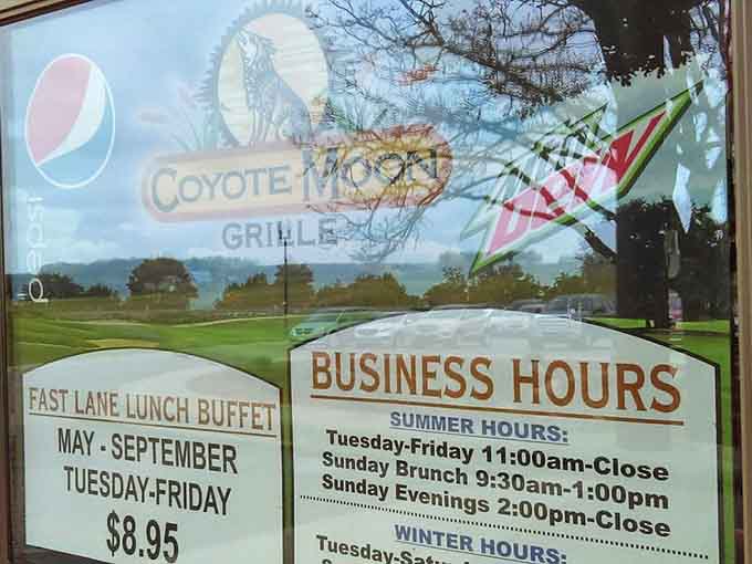 Business hours posted clearly show this place understands seasonal rhythms, adjusting schedules to match when people actually want to eat.