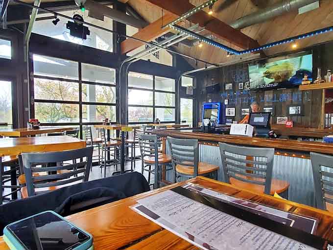 Another angle reveals the spacious interior where families and friends gather to eat, drink, and be very merry.