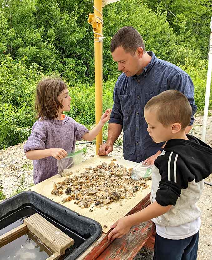 Family bonding over buckets of dirt and the shared thrill of discovery, creating memories that'll outlast any store-bought souvenir.