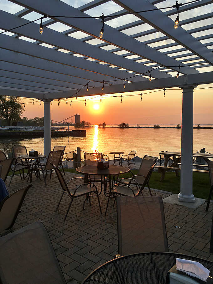 As the sun sets over Lake Erie, string lights twinkle overhead, transforming a casual eatery into the most romantic spot in Sandusky.
