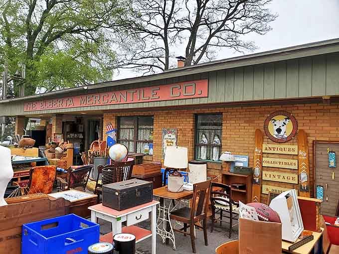 The Elberta Mercantile Company offers a treasure hunt through time, where each vintage item whispers stories of Michigan's colorful past.