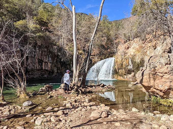 The main event: Fossil Creek Falls delivers its refreshing cascade year-round, thanks to a spring pumping 20,000 gallons per minute.