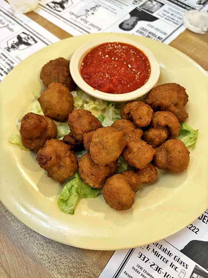 Fried mushrooms that pop with earthy flavor, served with marinara that adds bright acidity to each bite.