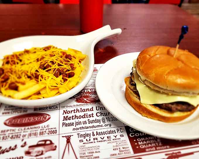 Chili cheese fries and a perfectly stacked burger &ndash; the dynamic duo of diner deliciousness.