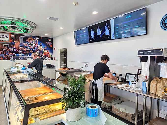 Prep Area: Behind the scenes where the magic happens &ndash; skilled hands transforming simple ingredients into edible joy.