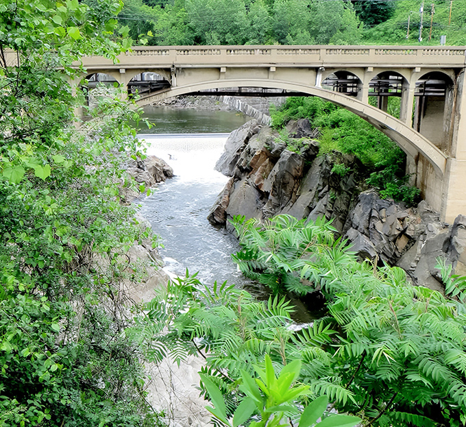 The gorge bridge spans not just water but time, connecting modern visitors to the natural power that first drew settlers here.
