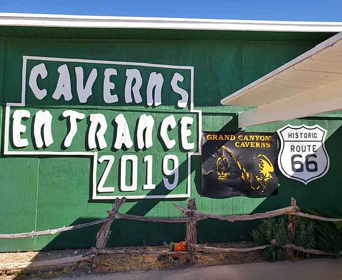 Classic Route 66 signage marks the entrance, promising the kind of authentic roadside attraction that's increasingly rare these days.