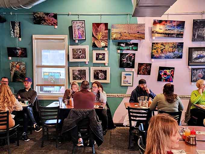The dining room buzzes with happy conversations and clinking silverware, where strangers become friends over shared appreciation for good food.