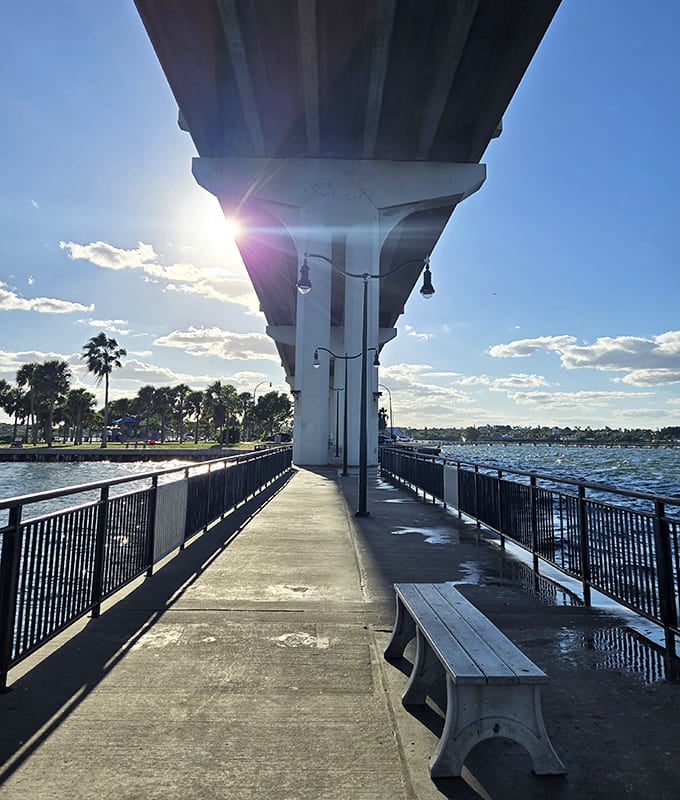 Jensen Beach Causeway Park provides the perfect vantage point for watching boats, birds, and the occasional manatee pass by.