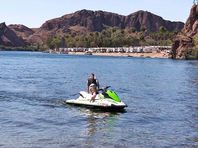 Jet skiing across glass-like water with mountains as your backdrop &ndash; it's the kind of multitasking that vacation dreams are made of.