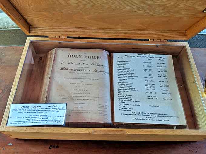 An antique family Bible, recording births and deaths long before ancestry websites started sending you questionable DNA matches.