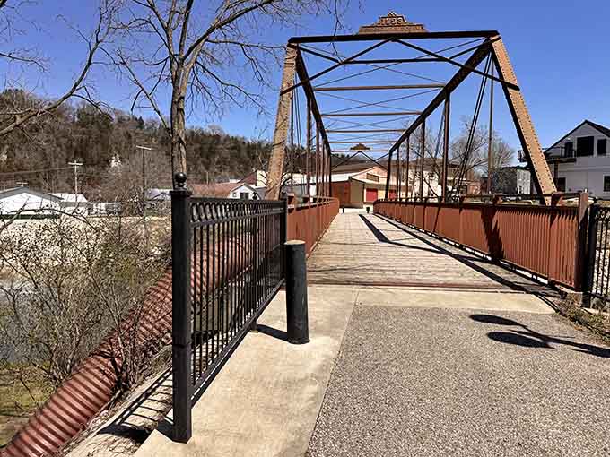 Cross this historic bridge on foot and imagine the trains that once rumbled overhead, connecting this valley to the wider world.