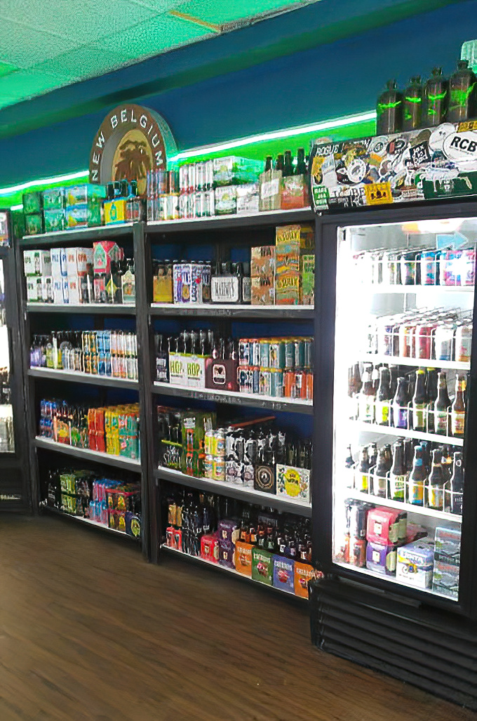 A rainbow of craft beer options fills the coolers, showcasing Keg & Coin's commitment to offering something for every beer explorer.