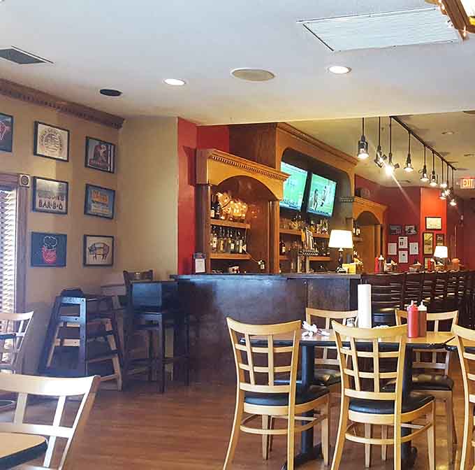 Multiple seating areas ensure there's always room for one more hungry barbecue lover seeking their smoked meat fix.