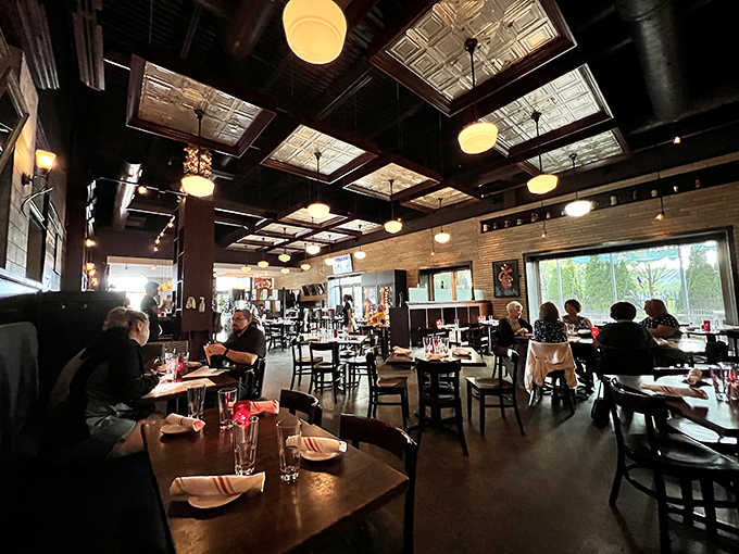 The dining area hums with conversation and satisfaction &ndash; a symphony of clinking glasses and appreciative murmurs from well-fed patrons.