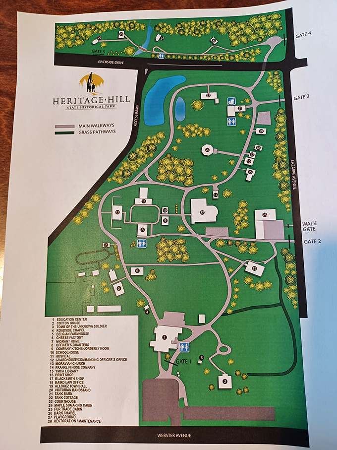 The property map reveals Heritage Hill's thoughtful layout &ndash; a historical treasure hunt where every path leads to another fascinating chapter.