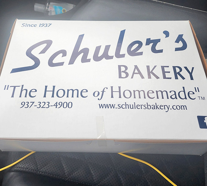 The Schuler's box is like a treasure chest, except instead of gold doubloons it's filled with something actually valuable: baked goods.