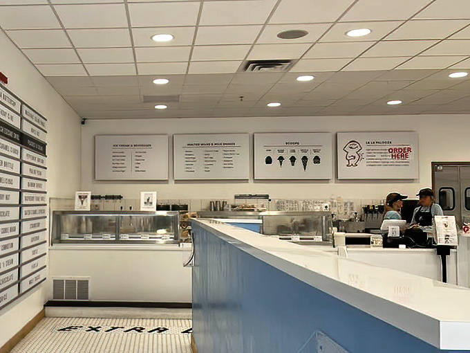 The service area gleams with possibility. Each flavor waiting patiently for its moment to shine, each topping ready for its supporting role.