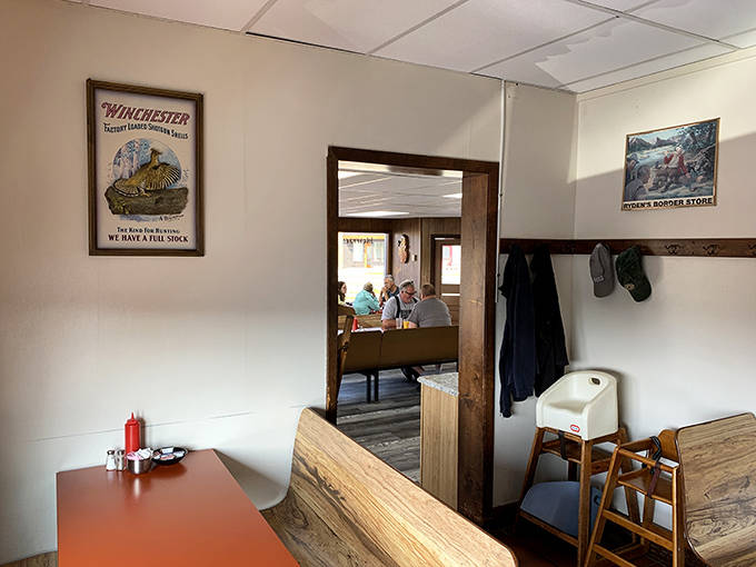 The dining area offers a judgment-free zone where the only thing that matters is how quickly your coffee cup gets refilled.