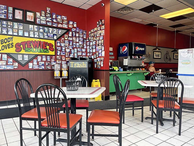 The "Everybody Loves Stewie's" wall features hundreds of happy customers &ndash; a visual guestbook spanning years of sandwich satisfaction. Community built one sub at a time!