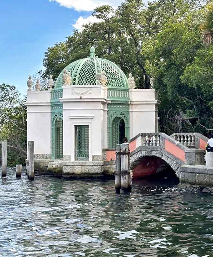 This mint-green waterfront pavilion looks like it floated across the Atlantic, a whimsical folly where afternoon tea meets ocean breezes.