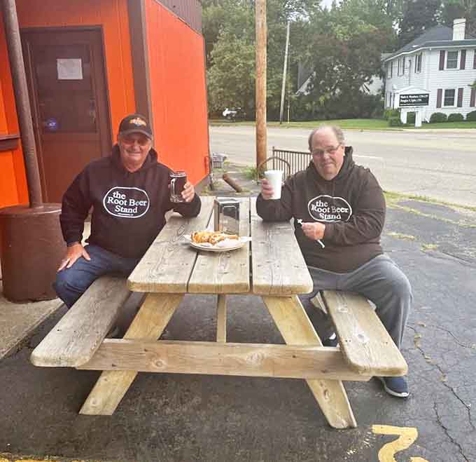 The outdoor patio offers the perfect setting for enjoying your meal, watching the world go by, and maybe making a new friend.