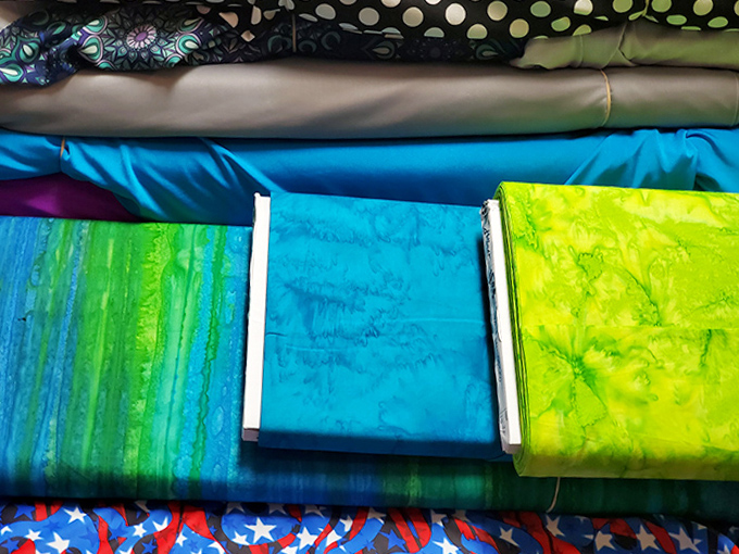 These vibrant fabrics practically vibrate with potential&mdash;each stack a future quilt, dress, or curtain waiting to happen.