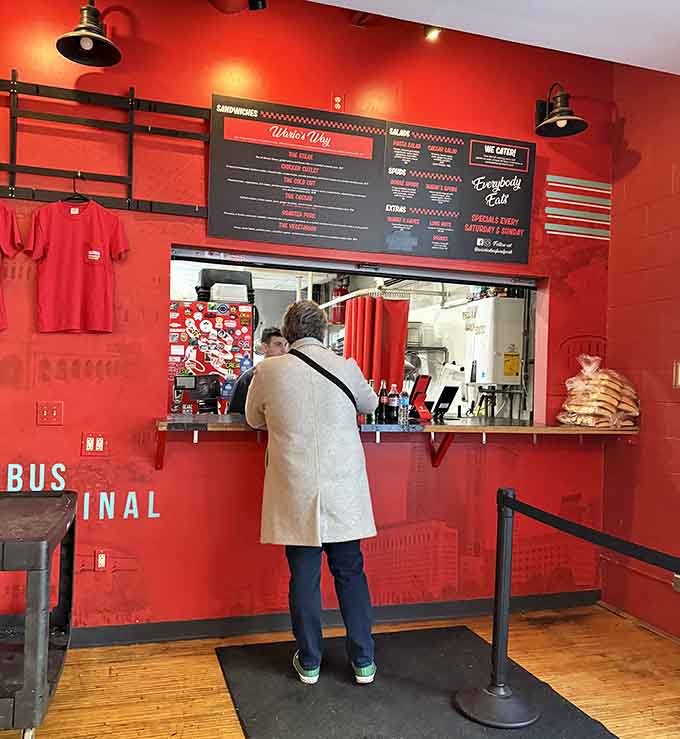 The ordering counter where sandwich dreams become delicious reality, one carefully crafted creation at a time.