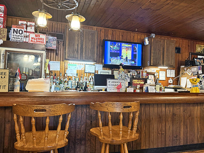 The bar area offers simple refreshments without pretense &ndash; just honest drinks for folks who've earned a moment of relaxation.
