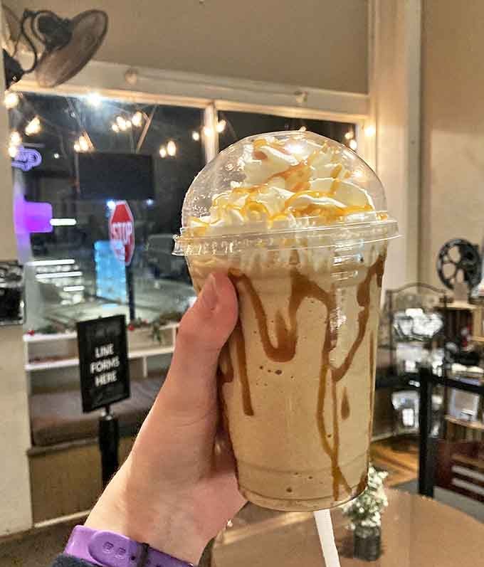 Caramel rivers flowing over whipped cream peaks &ndash; this iced coffee creation turns caffeine into an adventure sport for your taste buds.