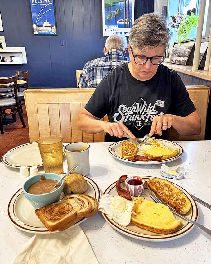 The dining room hums with conversation as patrons enjoy meals that connect them to Finnish traditions and each other.
