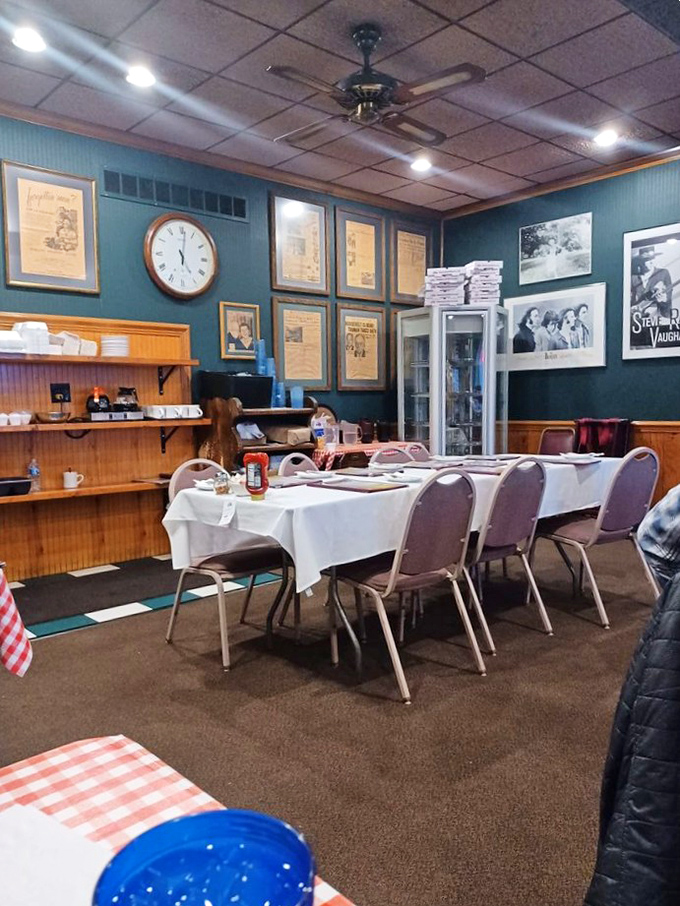 The private dining area provides a cozy space for celebrations while maintaining that familiar Sunrise Inn charm.