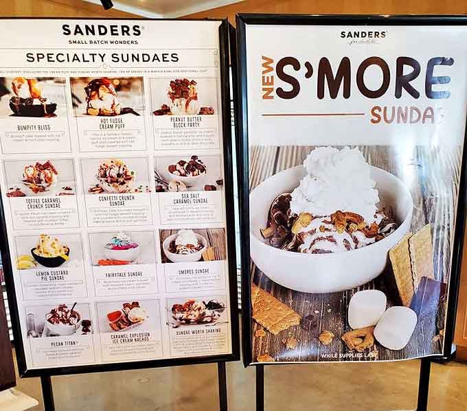 The specialty sundae menu board &ndash; a document so important it should probably be stored in the National Archives alongside the Constitution.