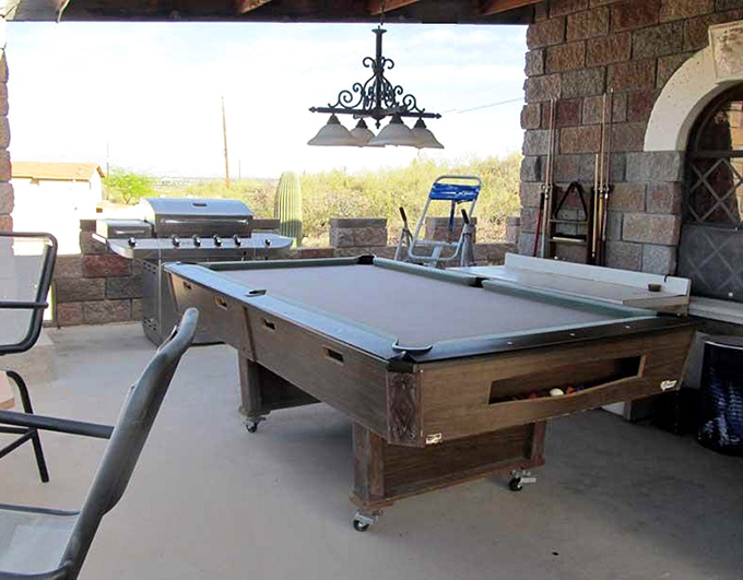 Outdoor entertainment with a view &ndash; challenge your fellow knights to a game of pool beneath the Arizona sky.