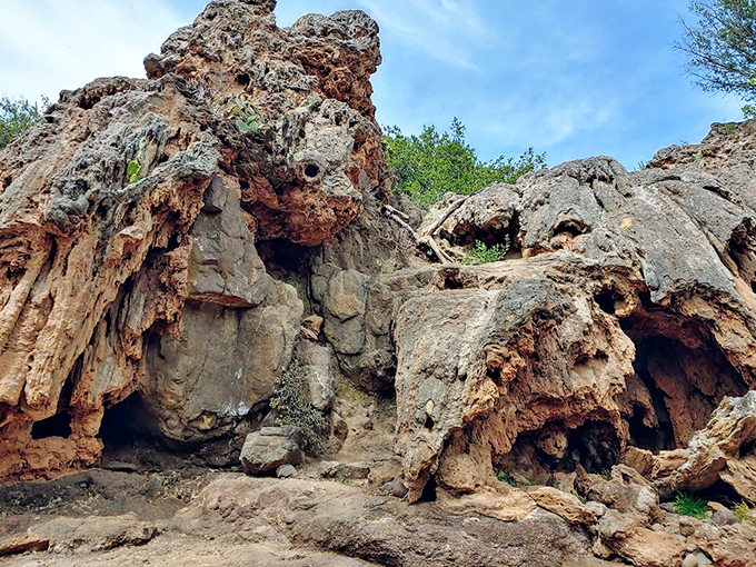 Rock formation shaped by time: Water and wind, nature's sculptors, have spent millennia crafting this masterpiece &ndash; no admission fee required.