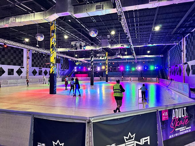 Disco lights and smooth floors create retro magic in this roller rink, where staying upright becomes an achievement and style points matter more than speed.