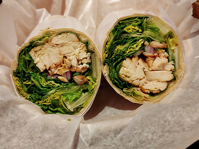 Fresh wraps that prove healthy options needn't sacrifice flavor. The crisp lettuce provides the perfect contrast to that tender rotisserie chicken.