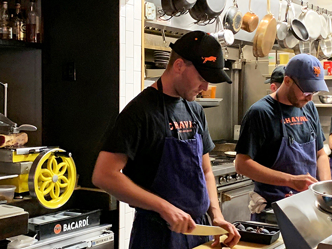 Chaval's kitchen team works with the focused intensity of artists, transforming Maine's finest ingredients into European-inspired masterpieces. This is where the magic happens.