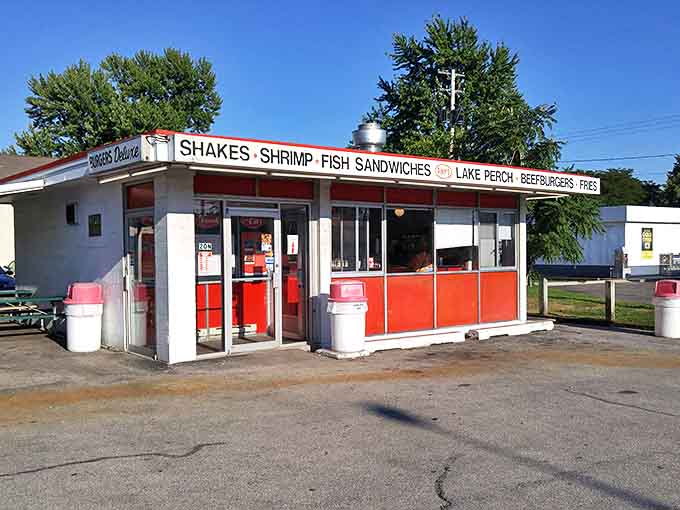 The storefront speaks volumes &ndash; "SHAKES &bull; SHRIMP &bull; FISH SANDWICHES" &ndash; a straightforward promise of classic American fare that Ray's delivers on daily.
