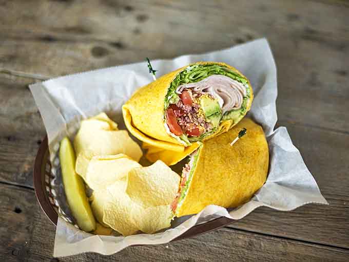 This isn't just any wrap &ndash; it's the sensible prelude to ice cream indulgence, packed with fresh ingredients and wrapped in sunshine-yellow tortilla.