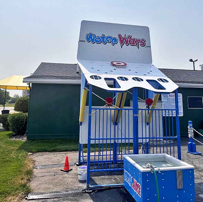 Water Wars: where sibling rivalries are temporarily settled through strategic balloon launching. Alliances form and dissolve faster than the water evaporates from soaked t-shirts.