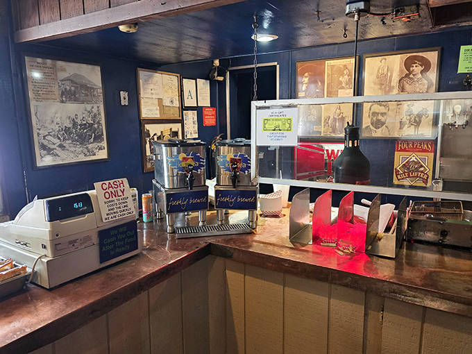 Behind this counter, burger magic happens. Cash only and worth every dollar &ndash; some things shouldn't change with the times.