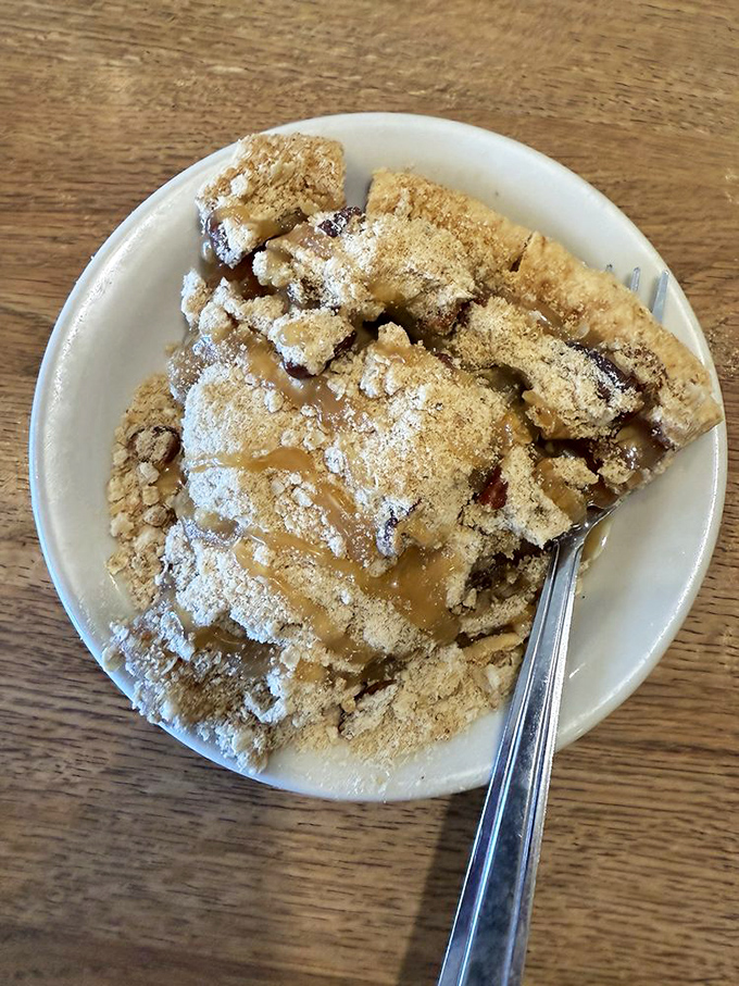 Apple pie meets waffle – this breakfast creation proves Busy Corner knows no bounds when combining comfort food classics.